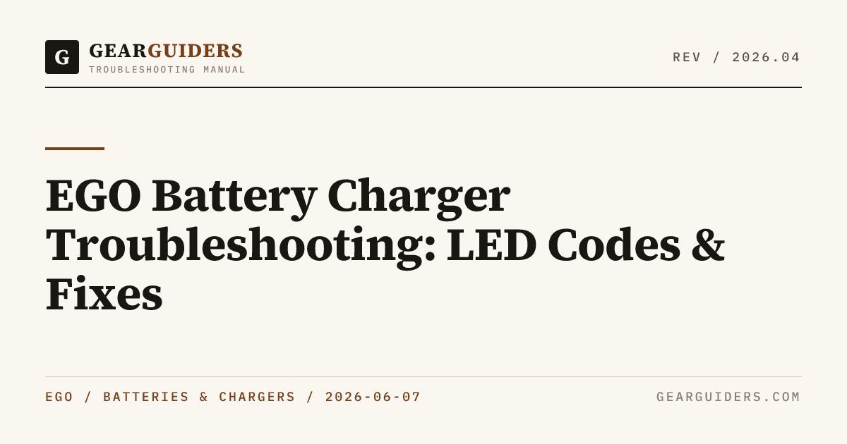 EGO Battery Charger Troubleshooting: LED Codes & Fixes